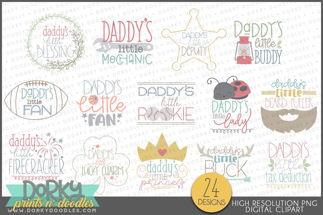 Daddy's Little Sayings Clipart -personal and Limited Commercial Use ...