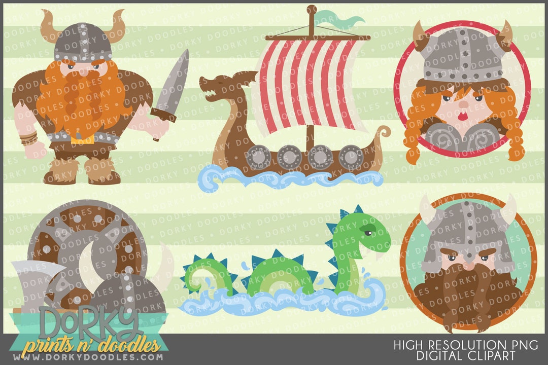 Cute Vikings Clipart -personal and Limited Commercial Use- Fun Viking ...