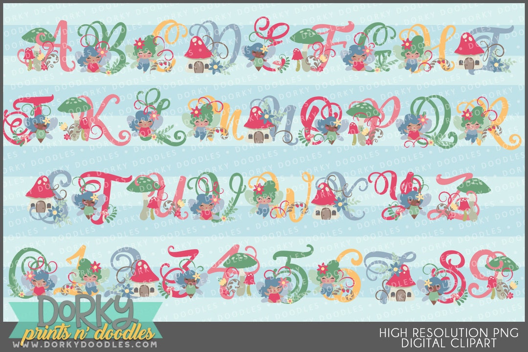 Cute Fairy Alphabet Clipart -personal and Limited Commercial Use ...