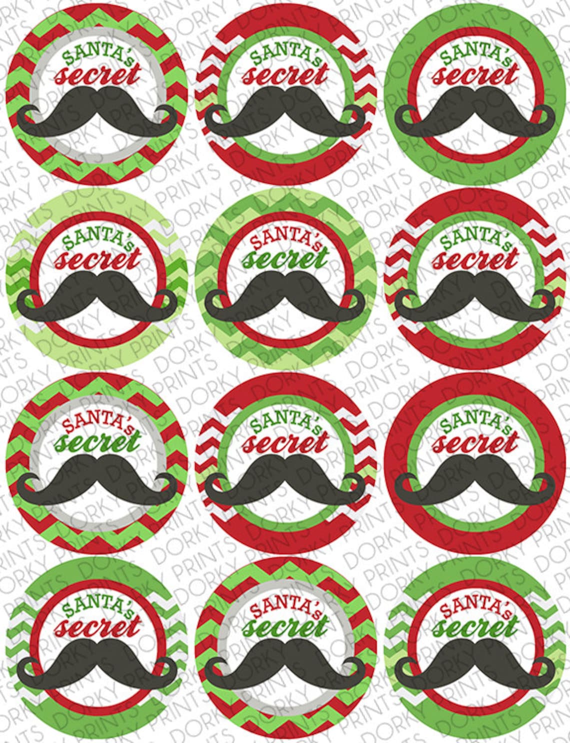 Christmas Printable Circle Tags PDF - Printable Party Supplies ...