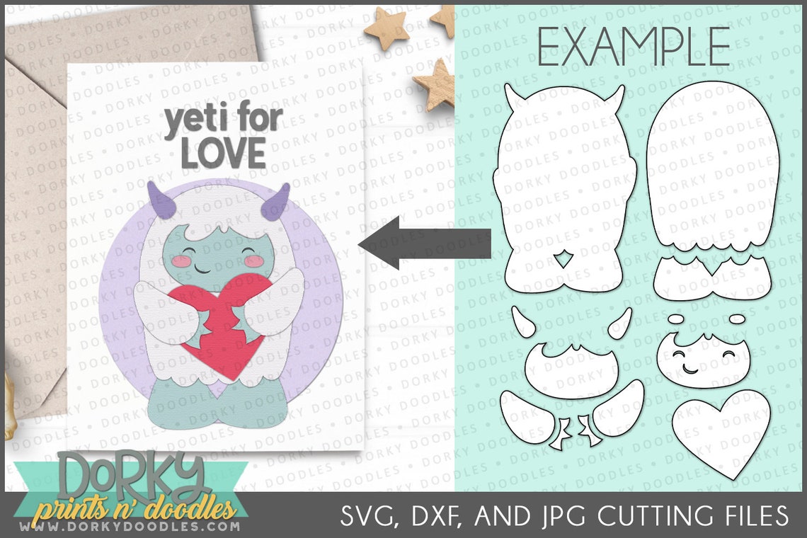 Cute Yeti SVG and DXF Files -for Use With Cutting Machines - Svg, Dxf ...
