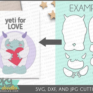Cute Yeti SVG and DXF Files -for Use With Cutting Machines - Svg, Dxf ...
