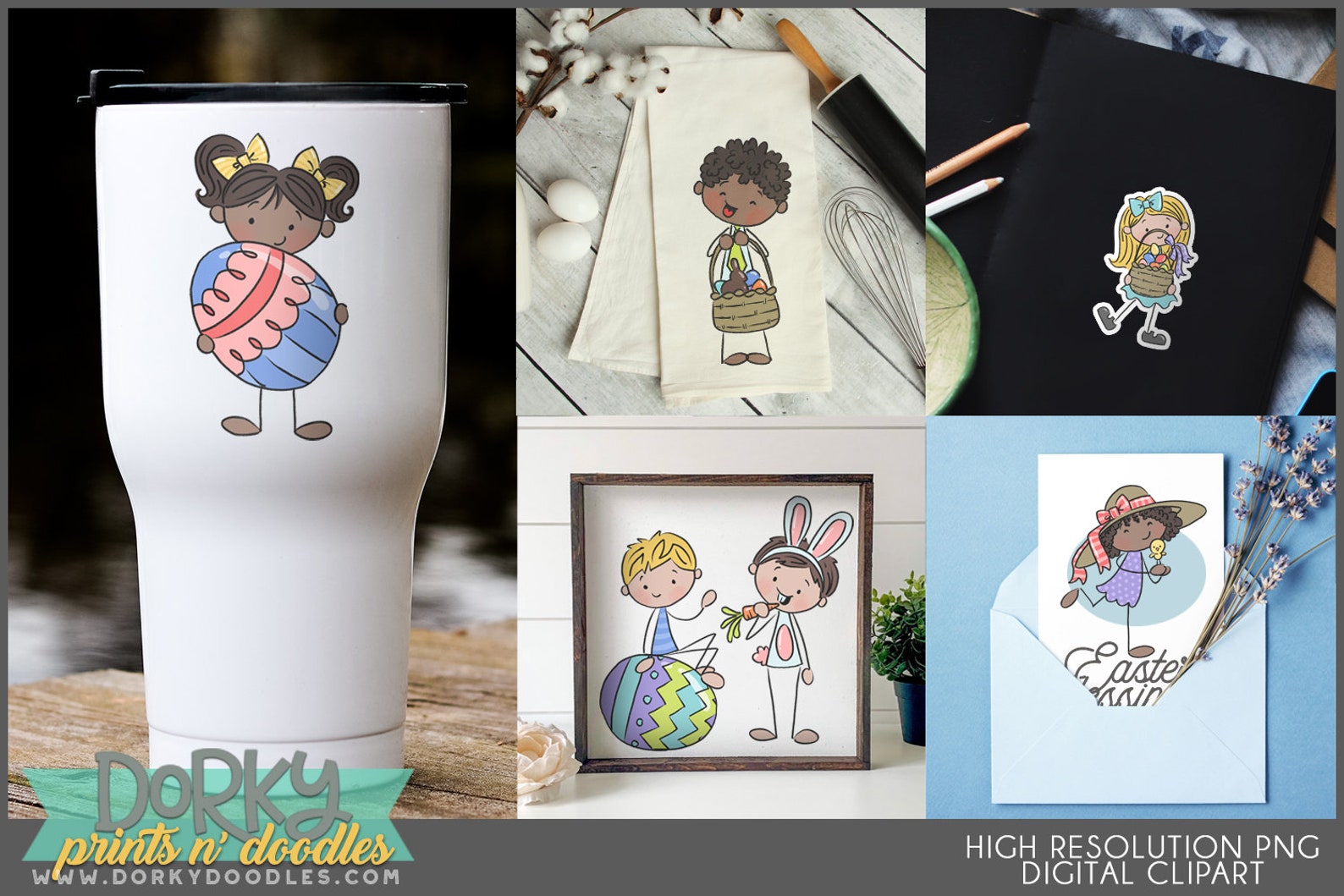 Easter Stick Kids Clipart -personal and Limited Commercial Use- Fun ...