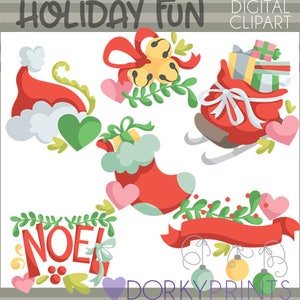 Holiday Fun Clipart -personal and Limited Commercial Use- Cute ...