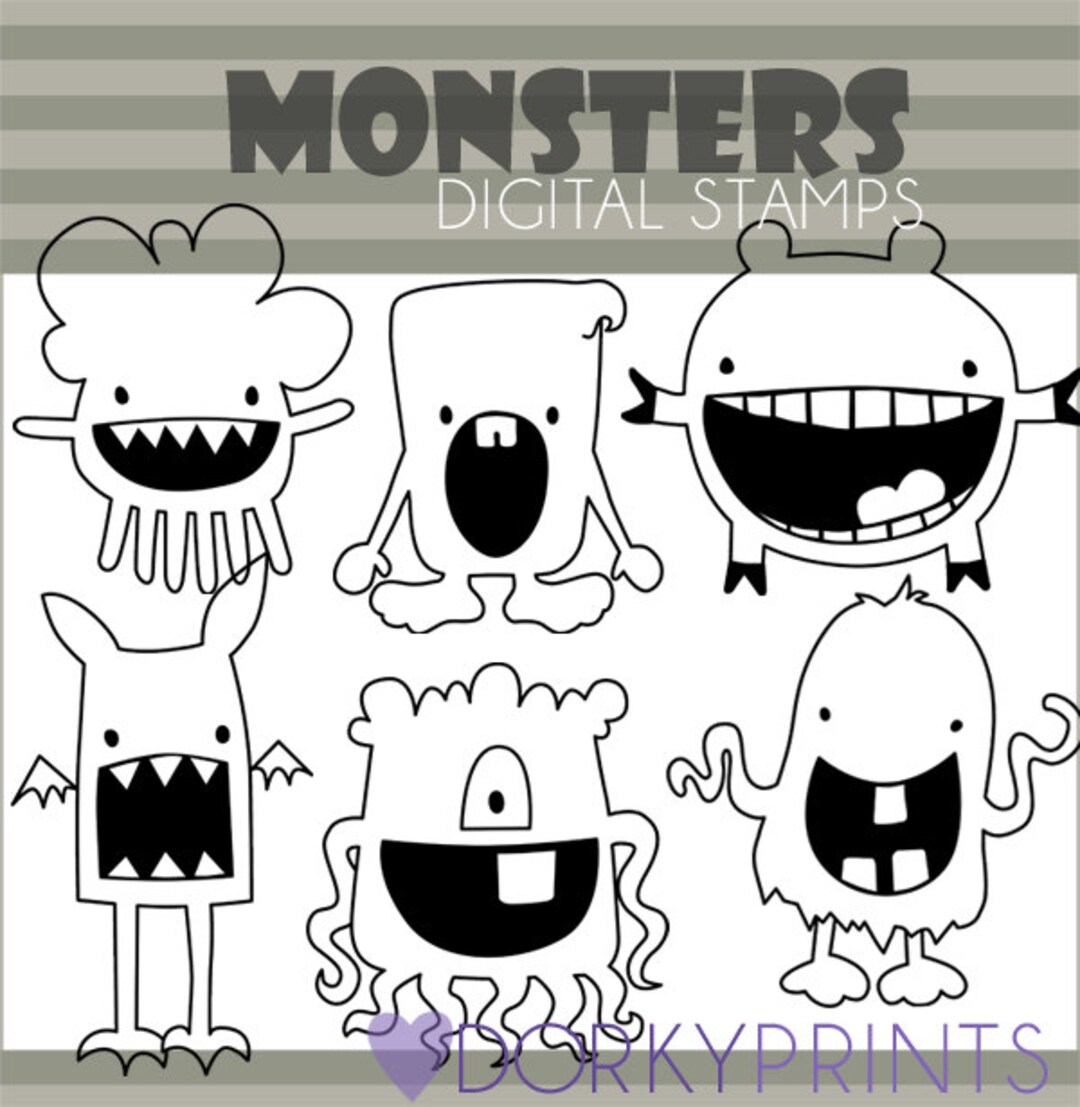 Monster Clipart Set for Sublimation, Sticker Design, Sugar Cookies ...
