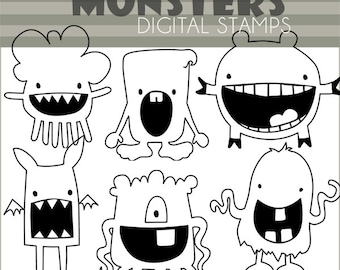 Birthday Monsters Clipart personal and Limited Commercial | Etsy