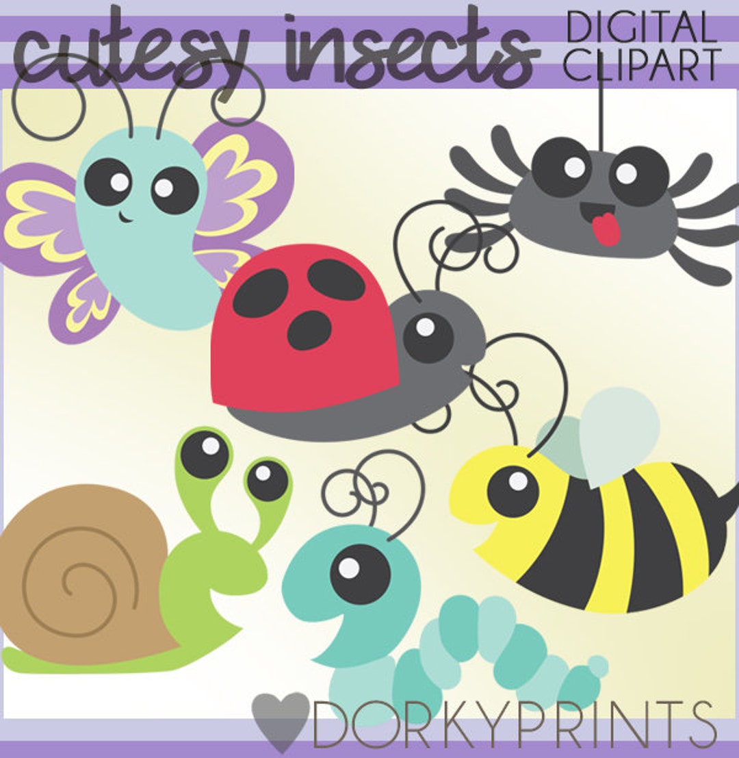 Cute Bugs Clipart -personal and Limited Commercial Use- Fun Insect Clip ...