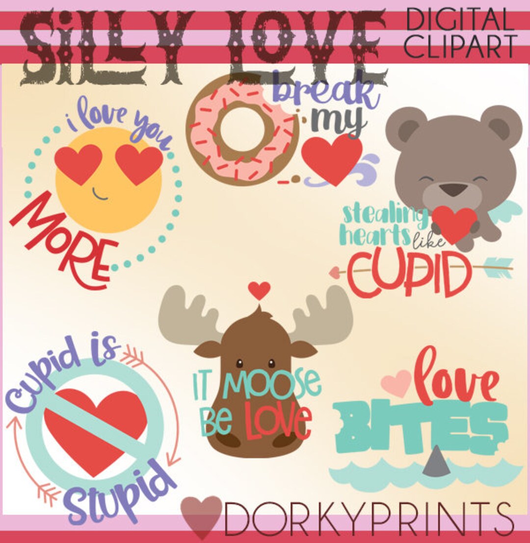 Valentine's Day Clipart- Silly Love -personal and Limited Commercial ...