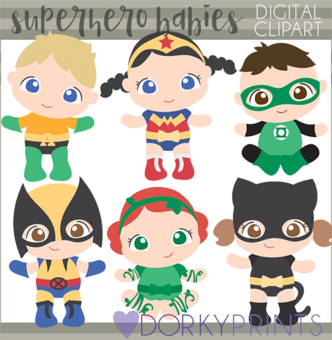 Superhero Babies Clipart personal and Limited Commercial Use Super ...