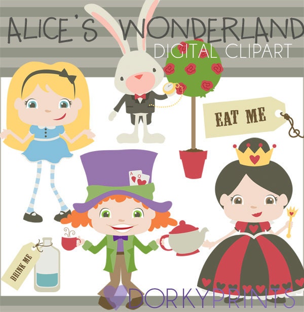 Alice in Wonderland Clip Art -personal and Limited Commercial- Alice ...
