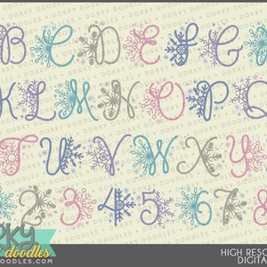 Christmas Clipart Snowflake Alphabet and Numbers -personal and Limited ...