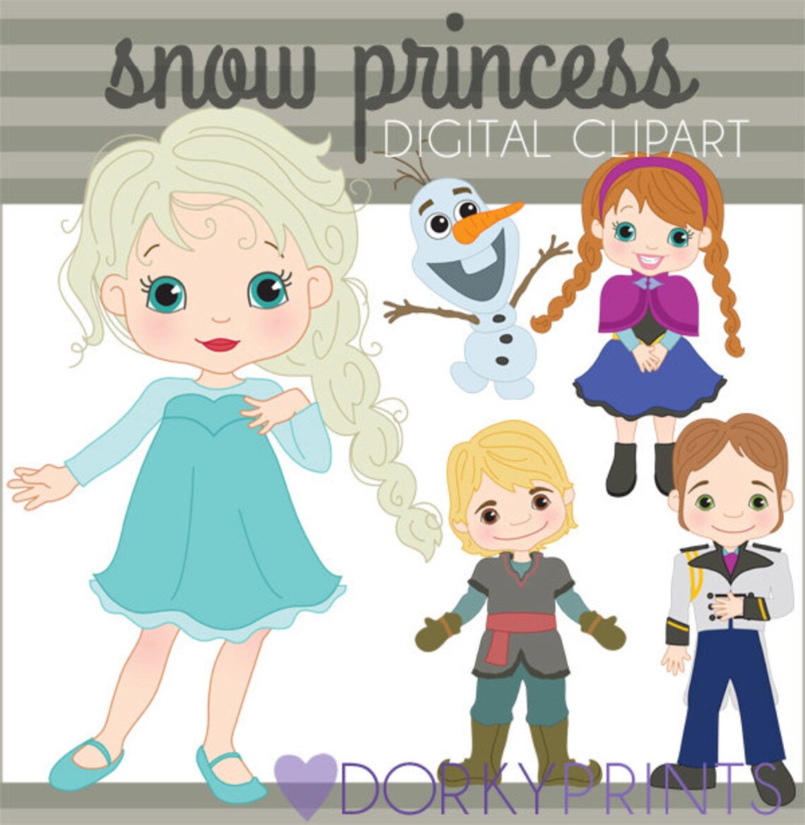 Snow Princess Clipart Set personal and Limited Commercial | Etsy
