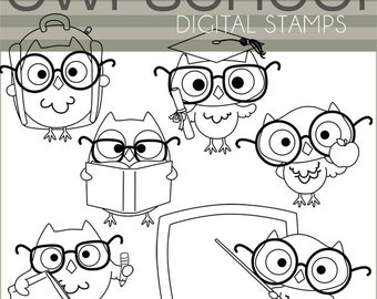 Graduation Owl Digital Stamp for Card Making Paper Crafts - Etsy