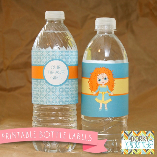 Brave Birthday Party Printable Bottle Labels PDF Printable | Etsy