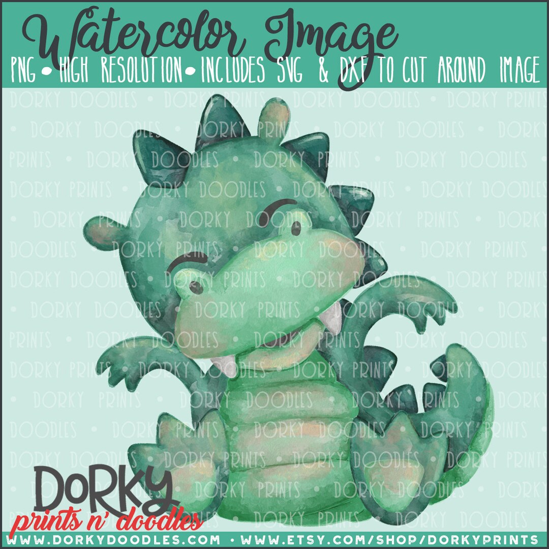 Dragon Watercolor PNG Artwork - Digital File - for Heat Press, Planners ...