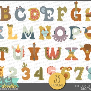 Cute Alphabet Clipart -personal and Limited Commercial Use- Fun Letters ...