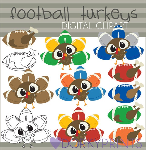 Football Turkeys Thanksgiving Clipart -personal and Limited Commercial ...
