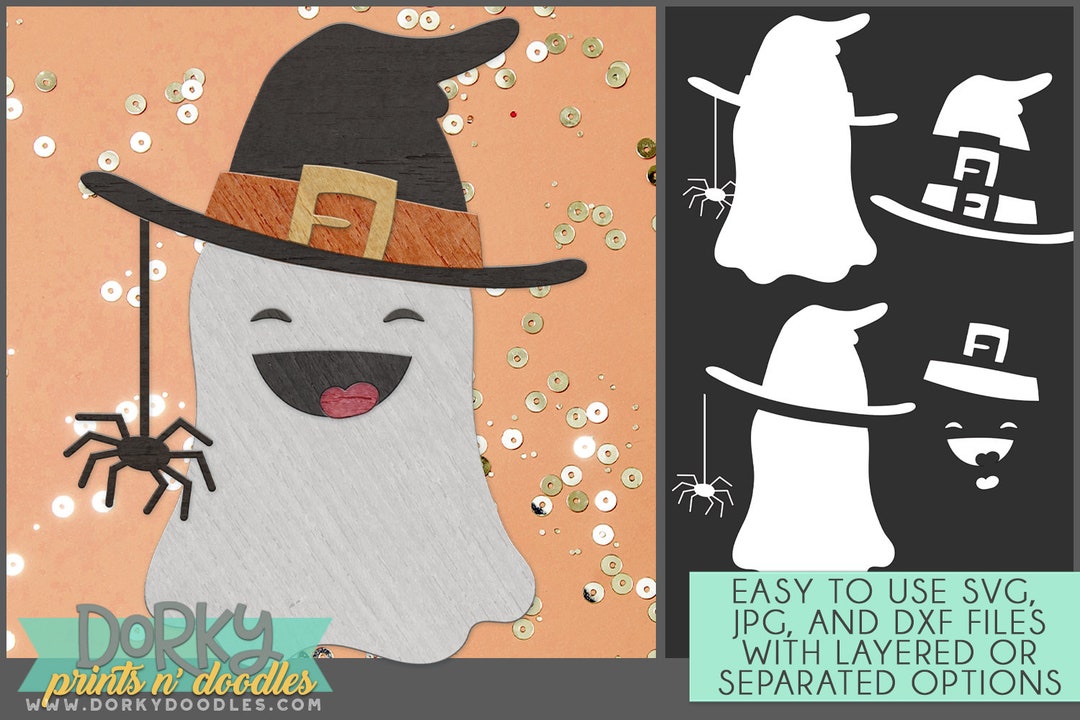 Cute Ghost Witch SVG Design for Layering or Laser Cutter - Etsy