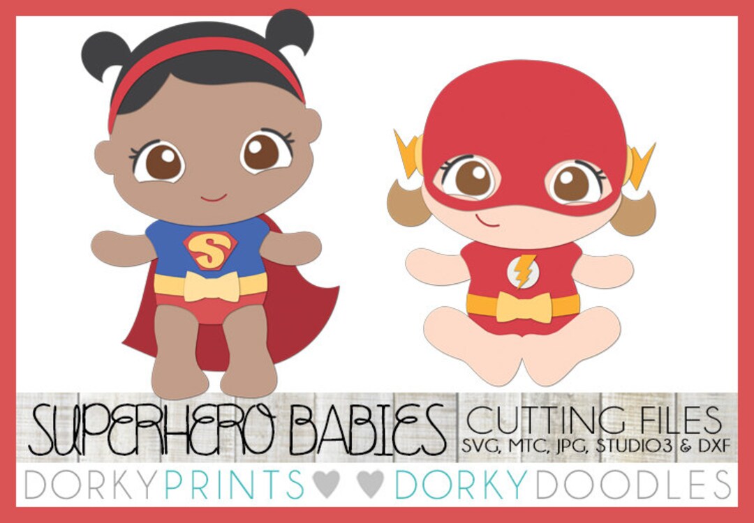Super Hero Cuttable Files, Baby Girl Heroes - Svg, Mtc, Jpg, Studio 3 ...