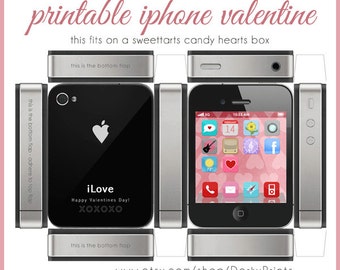 Valentine Candy Hearts Iphone Printable Valentine's Day - Etsy