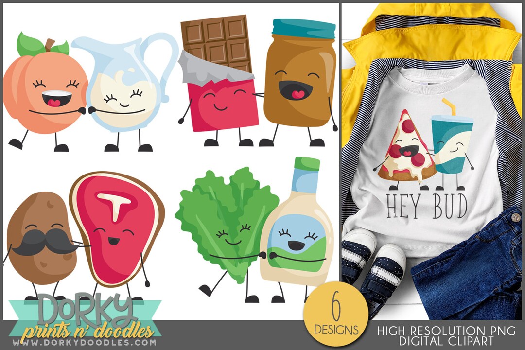 Food Pairs Clipart - Cute Buddies Clipart - Valentine's Day, Classroom ...