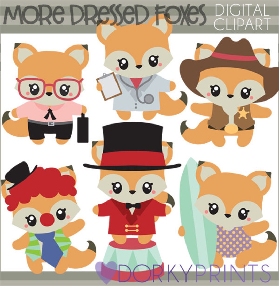 Fox Clipart Set -personal and Limited Commercial Use- Doctor Fox ...