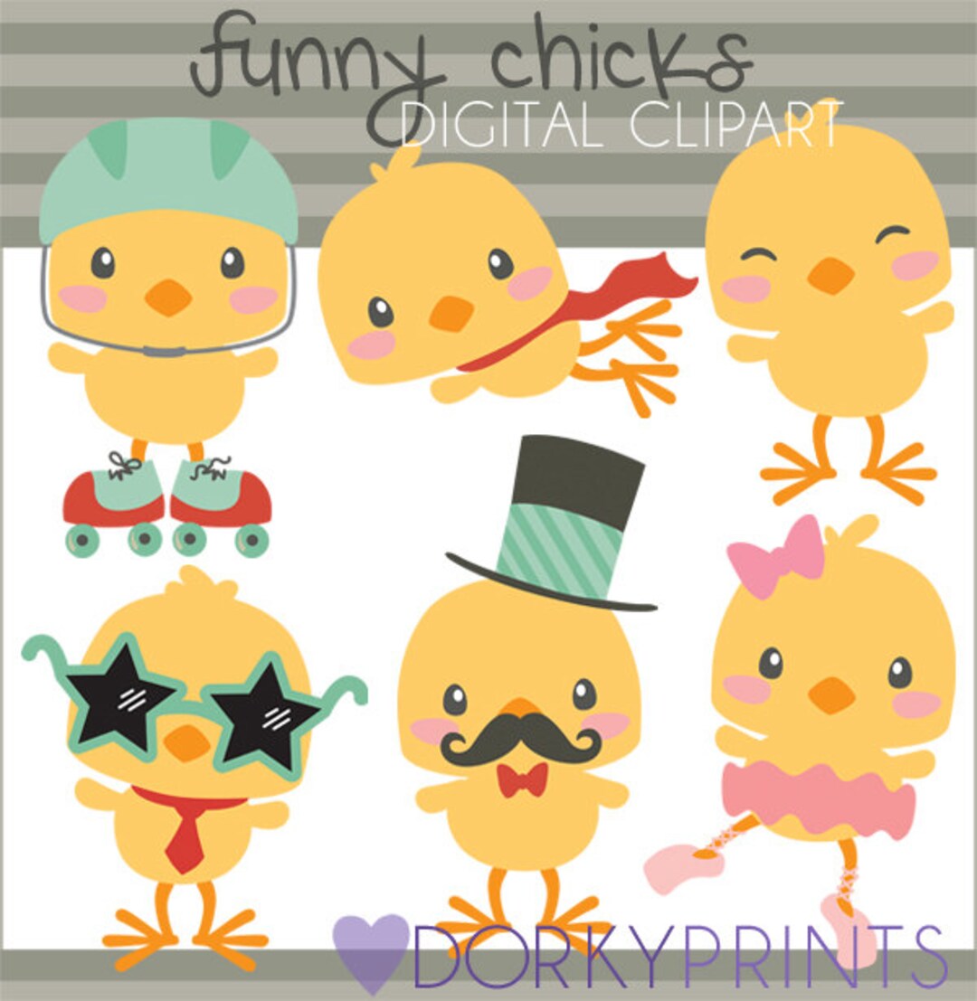 Easter Clipart Funny Spring Chicks -personal and Limited Commercial Use ...