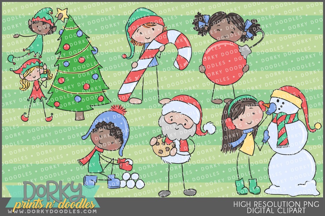 Christmas Stick Kids Clipart -personal and Limited Commercial Use ...