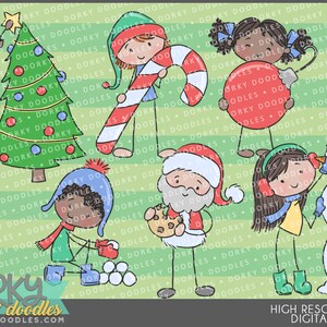 Christmas Stick Kids Clipart -personal and Limited Commercial Use ...