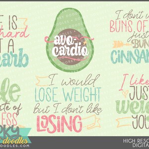 Cute Diet Puns Food Clipart - Instant Download - Funny Food Pun PNG ...