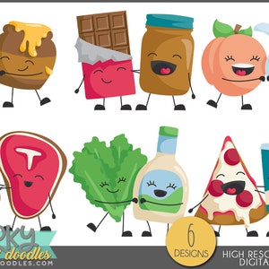 Food Pairs Clipart Cute Buddies Clipart Valentine's Day, Classroom, Fun ...