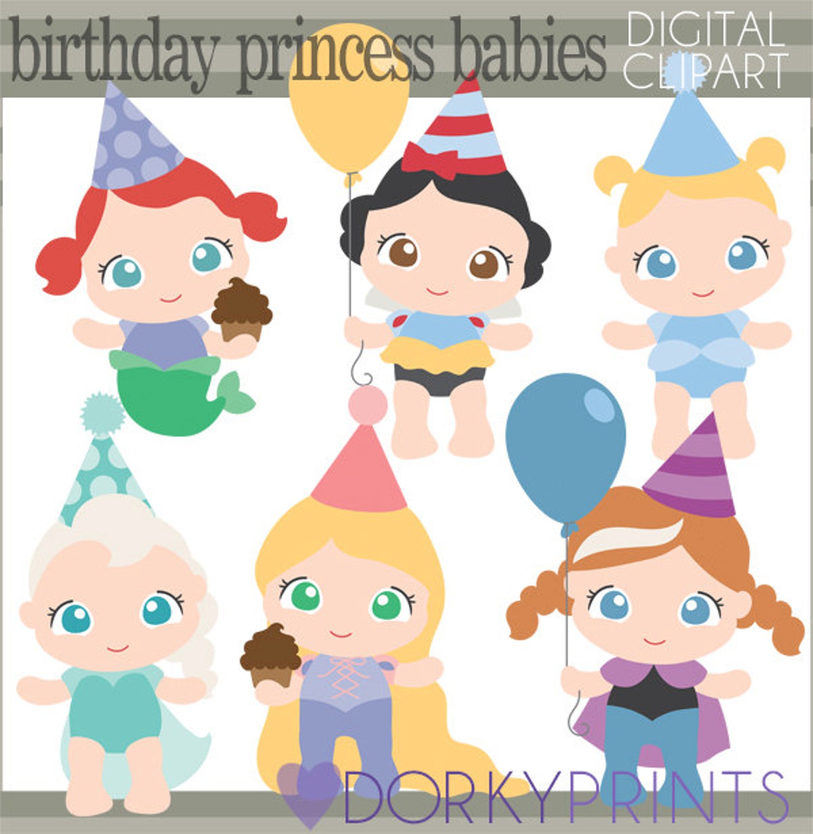Baby Princess Birthday Clipart personal and Limited - Etsy