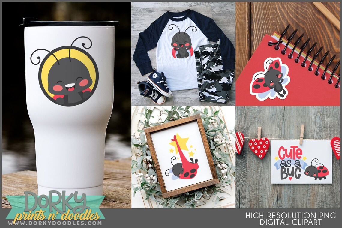 Cute Ladybug Clipart personal and Limited Commercial Use Fun - Etsy