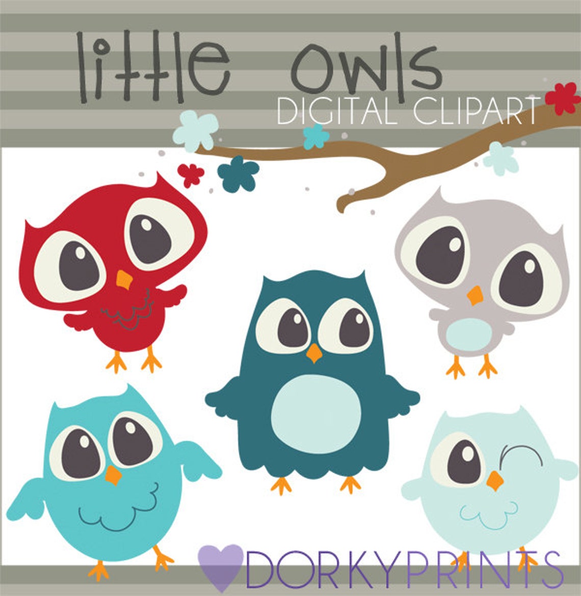 Owl Clipart Set personal and Limited Commercial Use Cute | Etsy