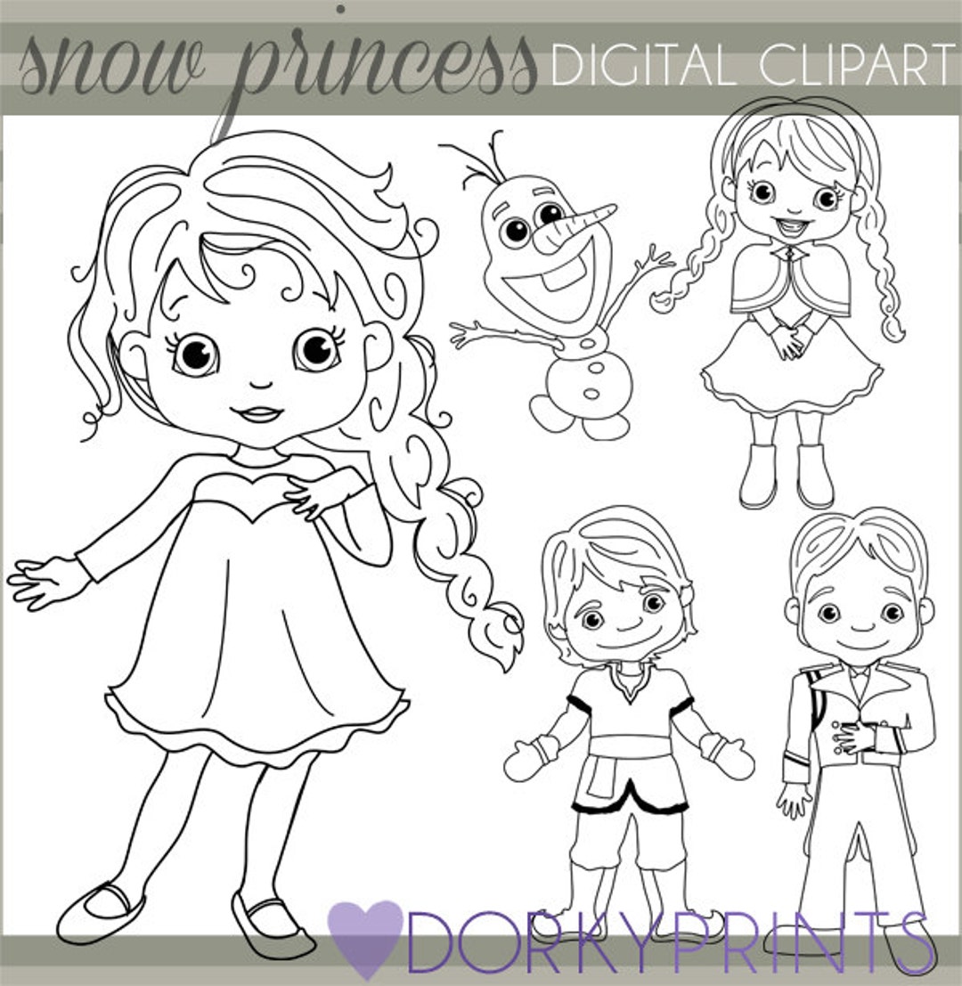 Snow Princess Clipart Set personal and Limited Commercial Princess ...
