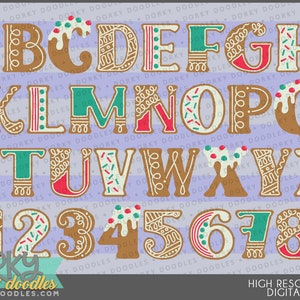 Christmas Clipart Gingerbread Alphabet and Numbers -personal and ...