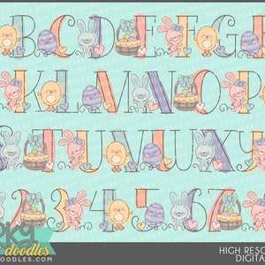 Sketchy Easter Alphabet Clipart -personal and Limited Commercial Use ...