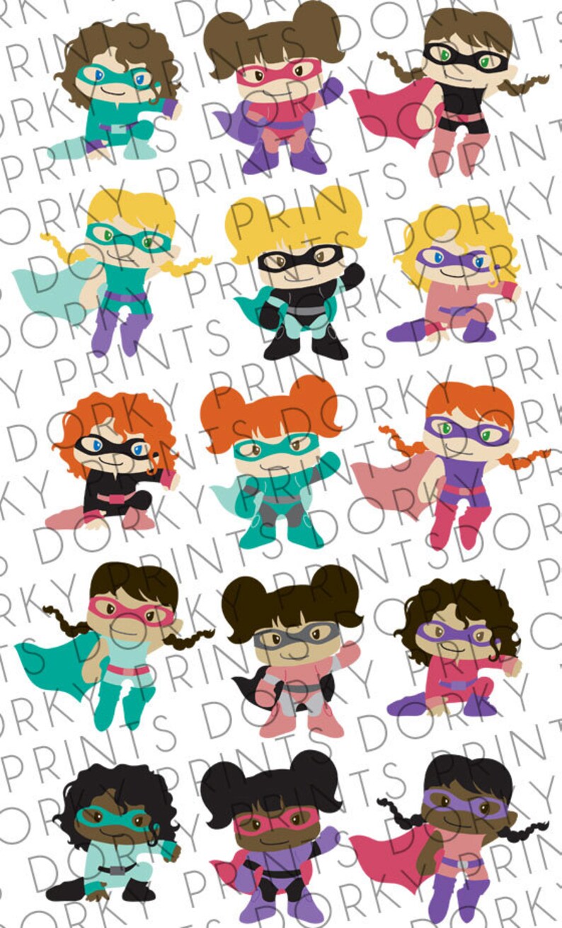 Super Hero Girls Clipart -personal and Limited Commercial- Girl ...