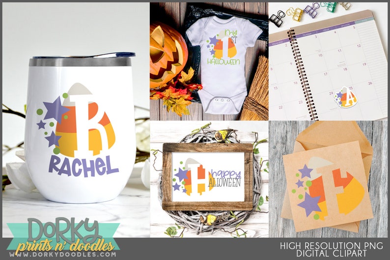 Candy Corn Alphabet Clipart Digital PNG Art Cute Halloween - Etsy