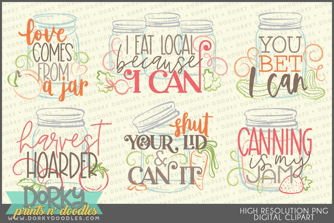 Canning Sayings Clipart -personal and Limited Commercial Use- Cute ...