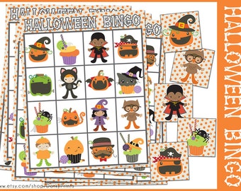 Halloween Bingo Game Printable preschool and Kindergarten - Etsy