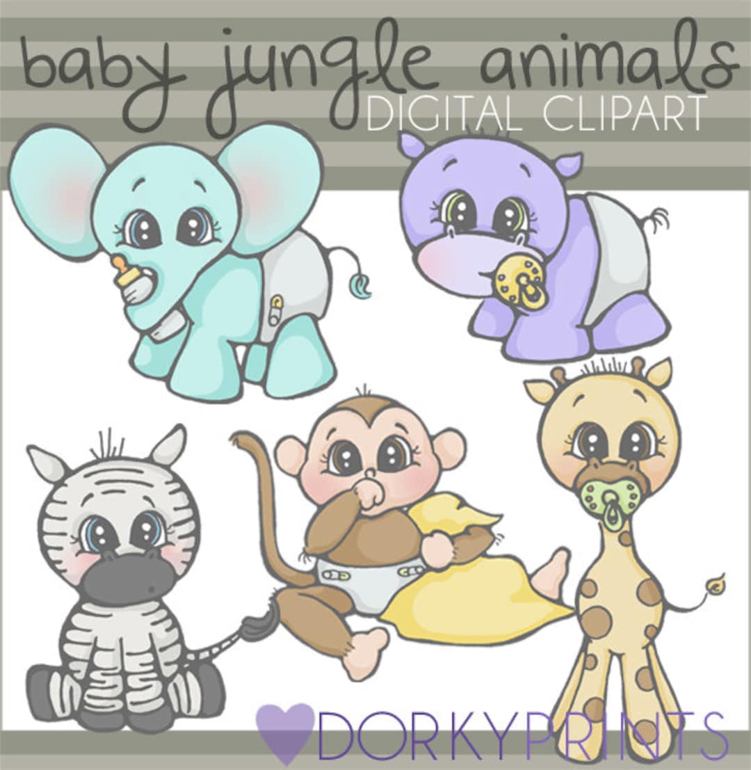 Baby Clipart Set Jungle Animals -personal and Limited Commercial Use ...
