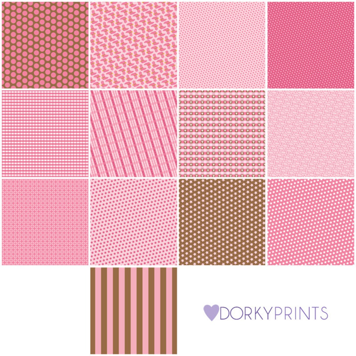 Cowgirl Digital Paper Pack Pink and Brown Digital Paper | Etsy