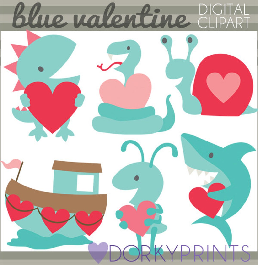 Valentine Clipart Blue Valentines -personal and Limited Commercial Use ...