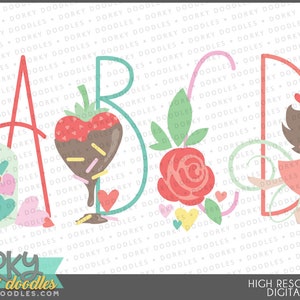 Valentine's Day Alphabet Clipart -personal and Limited Commercial Use ...