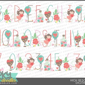 Valentine's Day Alphabet Clipart -personal and Limited Commercial Use ...