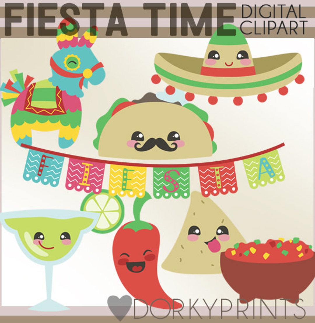 Fiesta Clipart Set -personal and Limited Commercial Use- Cute Cinco De ...
