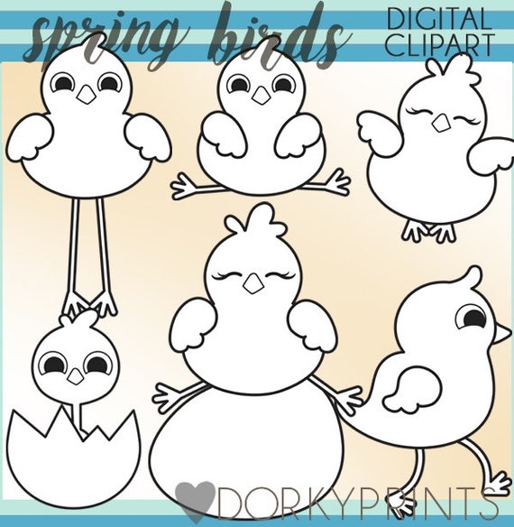 Spring Chicks Clipart Set personal and Limited Commercial | Etsy