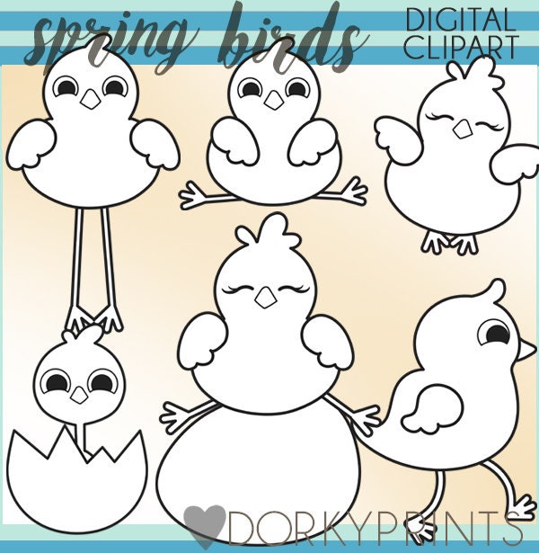 Spring Chicks Clipart Set personal and Limited Commercial | Etsy