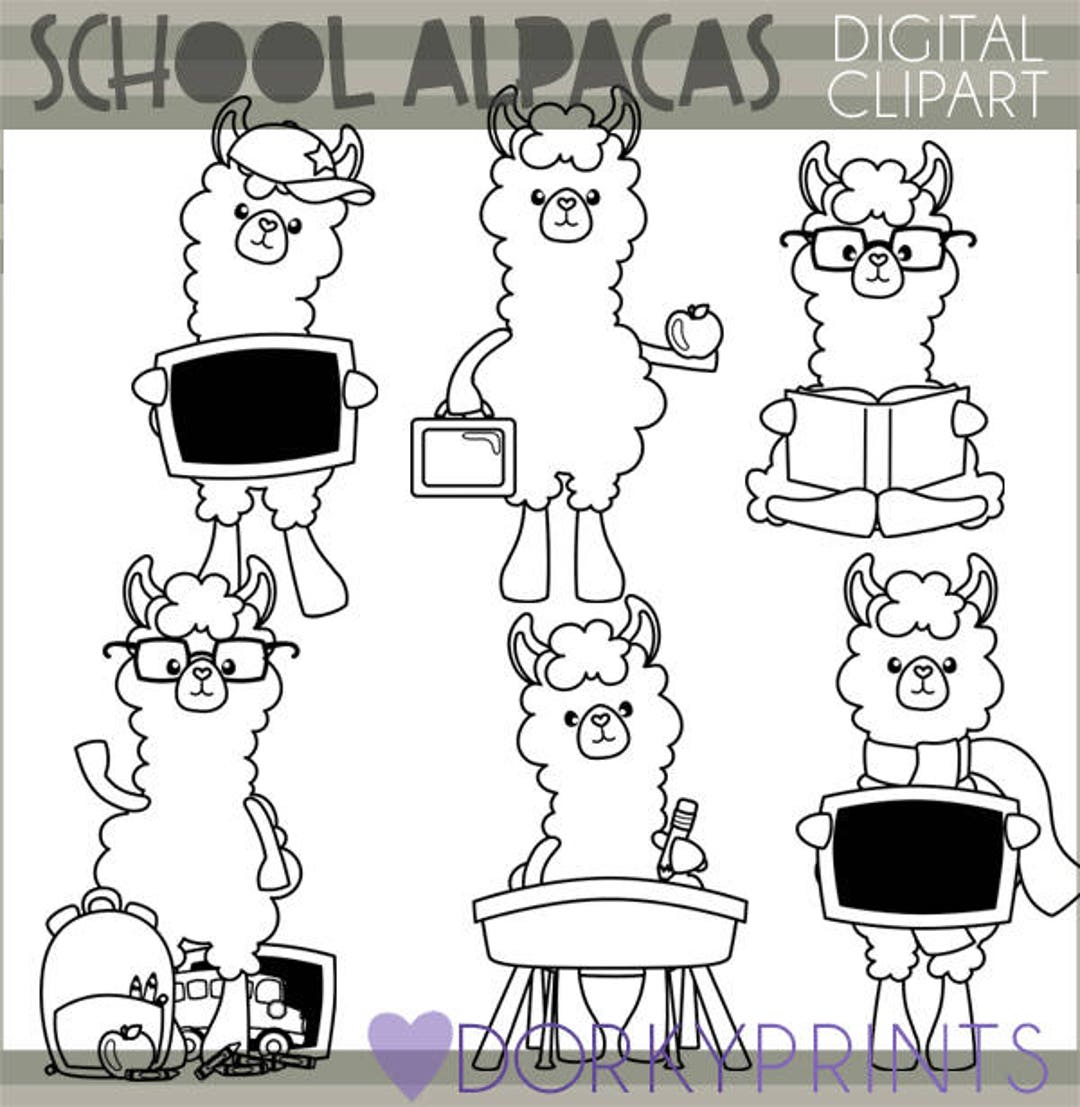 Alpaca Clipart for Back to School -personal and Limited Commercial Use ...